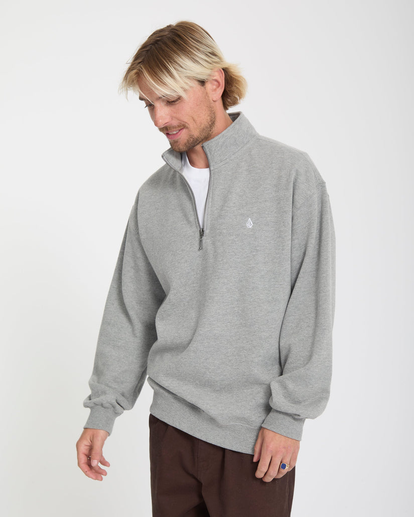 Single Stone Quarter Zip Sweatshirt - Heather Grey - Men - Volcom EU ...